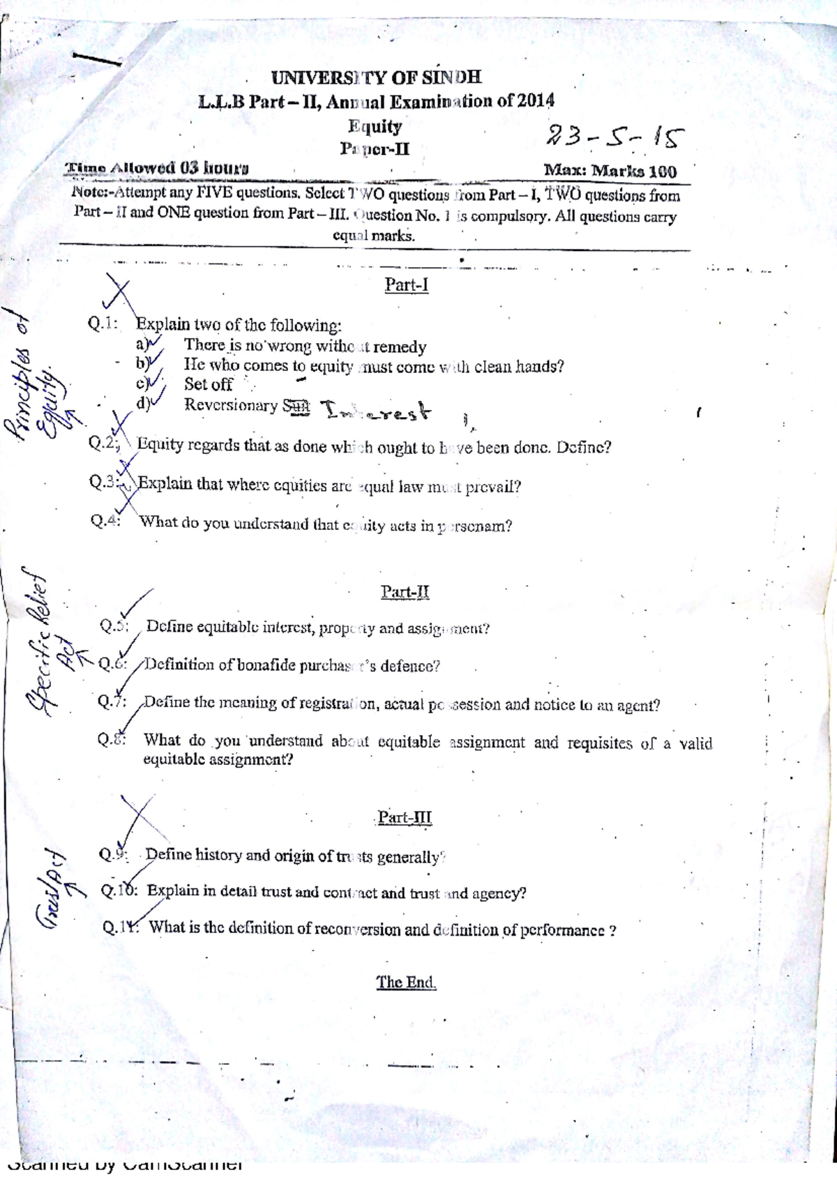 5 year past Papers for llb - Interpretation of Statues and Legislative ...