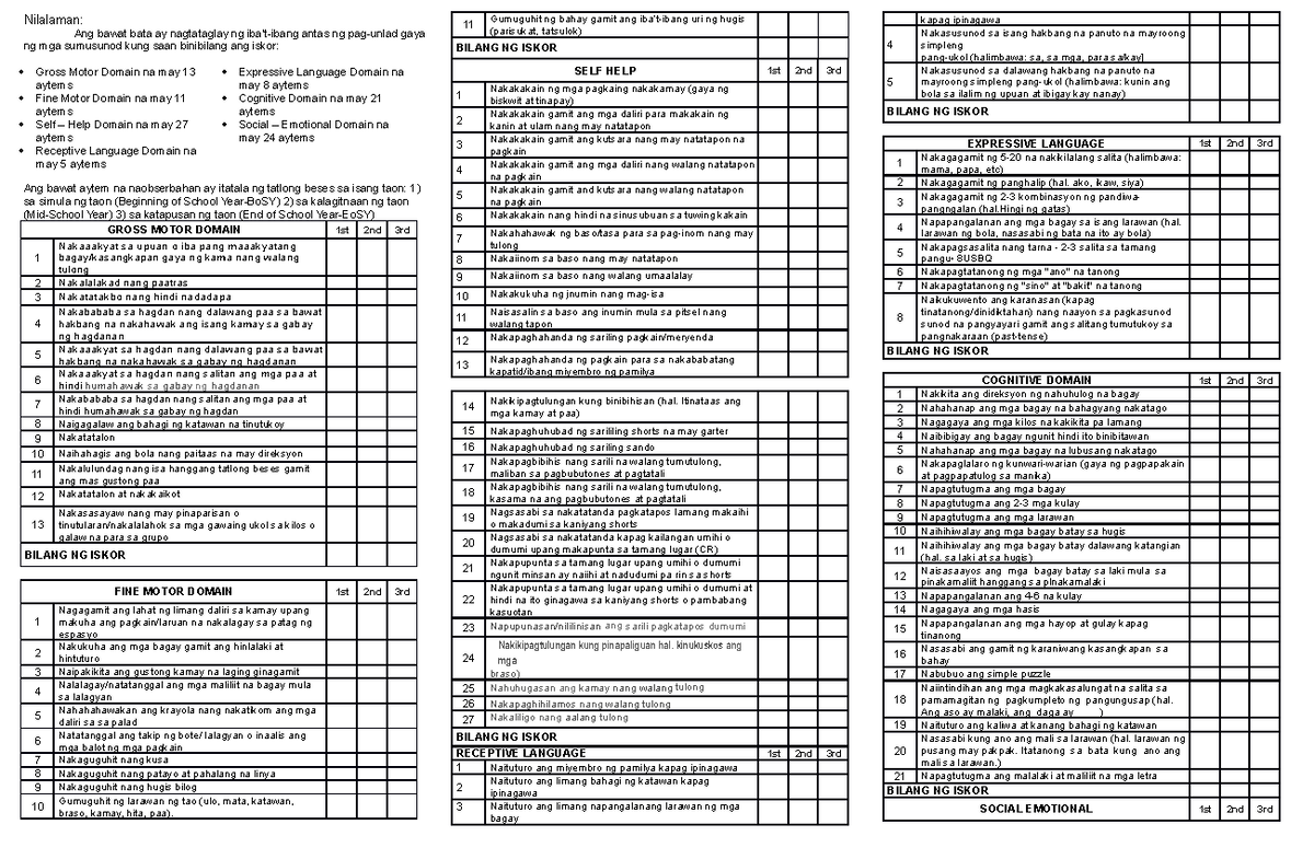 ECCD-Filipino - okll - Nilalaman: Ang bawat bata ay nagtataglay ng iba ...