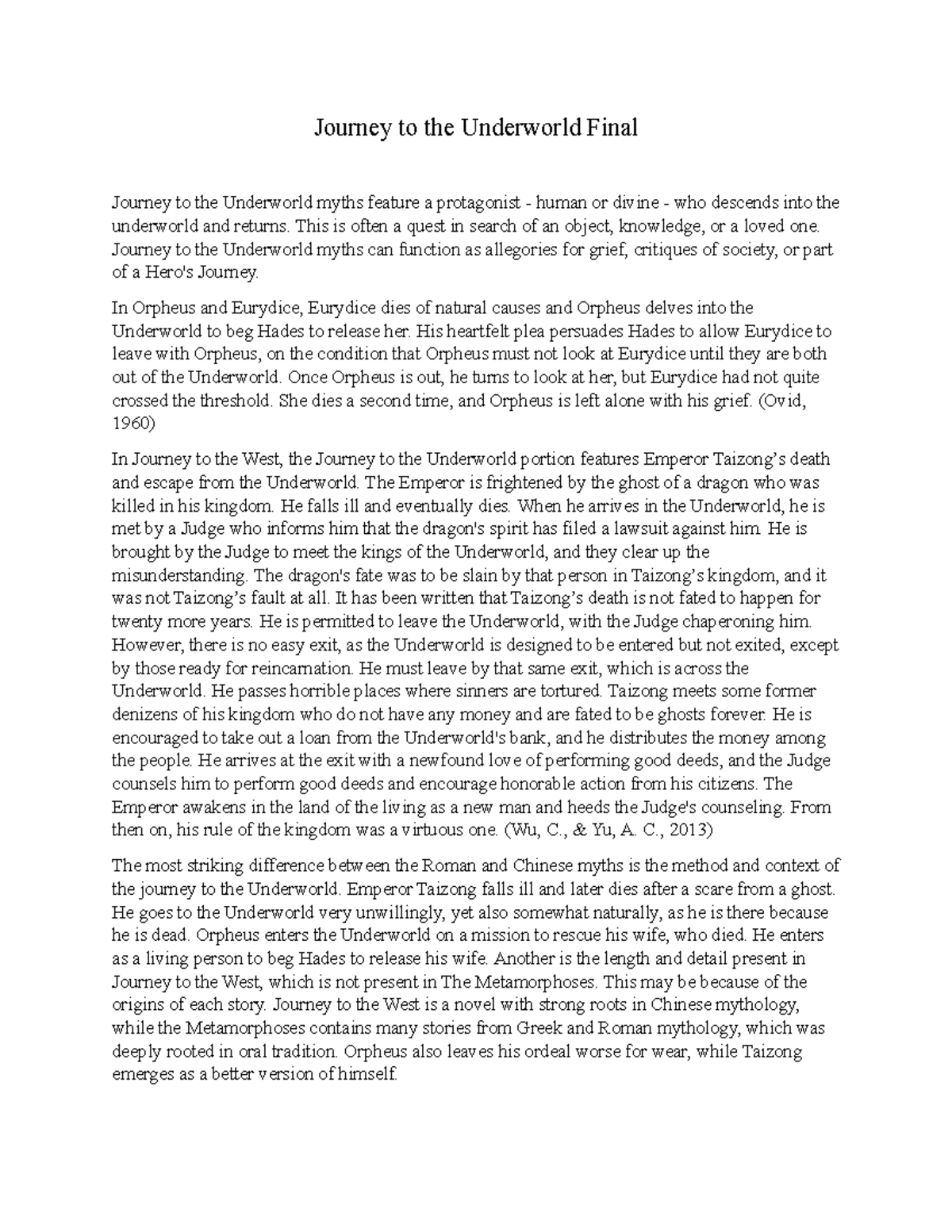 Module 7 - final project - Journey to the Underworld Final Journey to ...