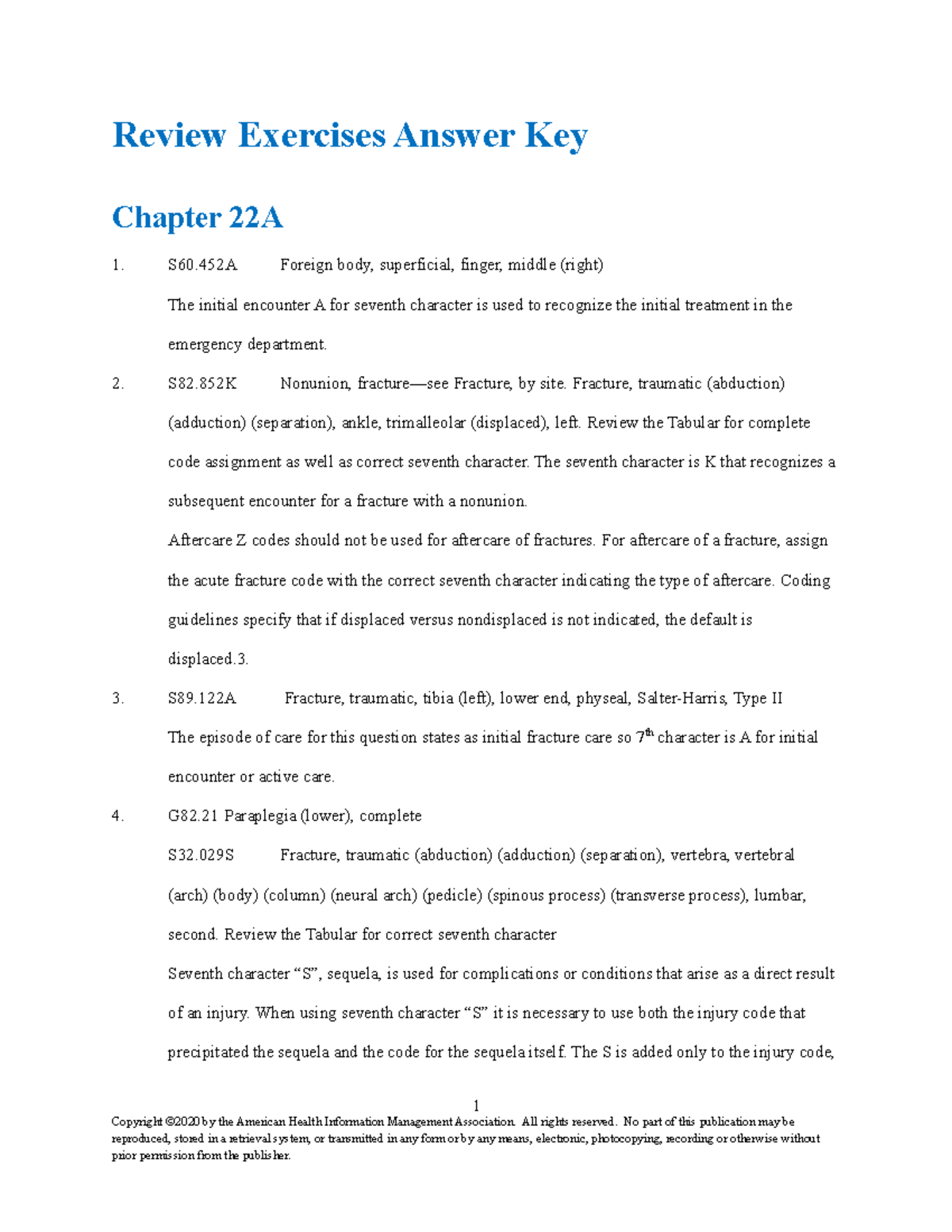 Ch22A Review Exercises - Review Exercises Answer Key Chapter 22A S60 ...