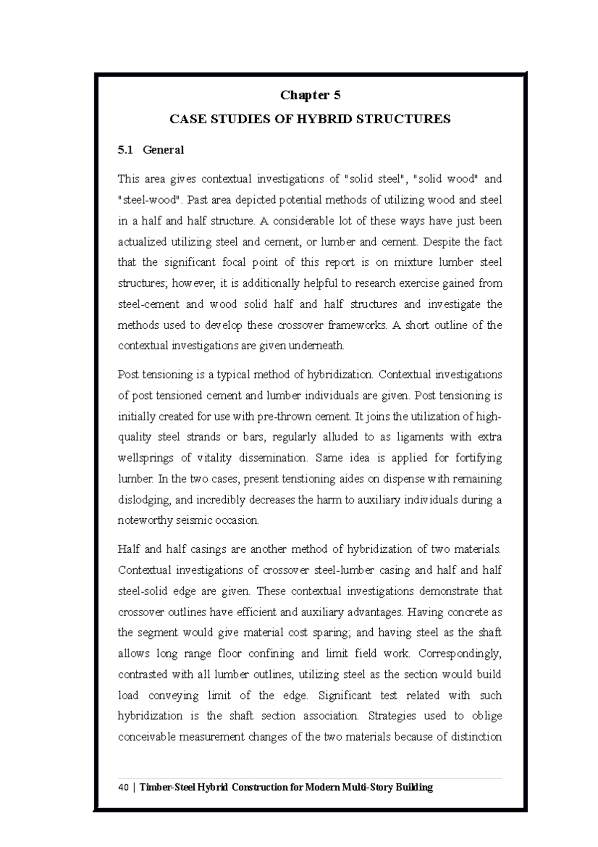 6. Chapter 5 - methodology - Chapter 5 CASE STUDIES OF HYBRID STRUCTURES 5 General This area ...