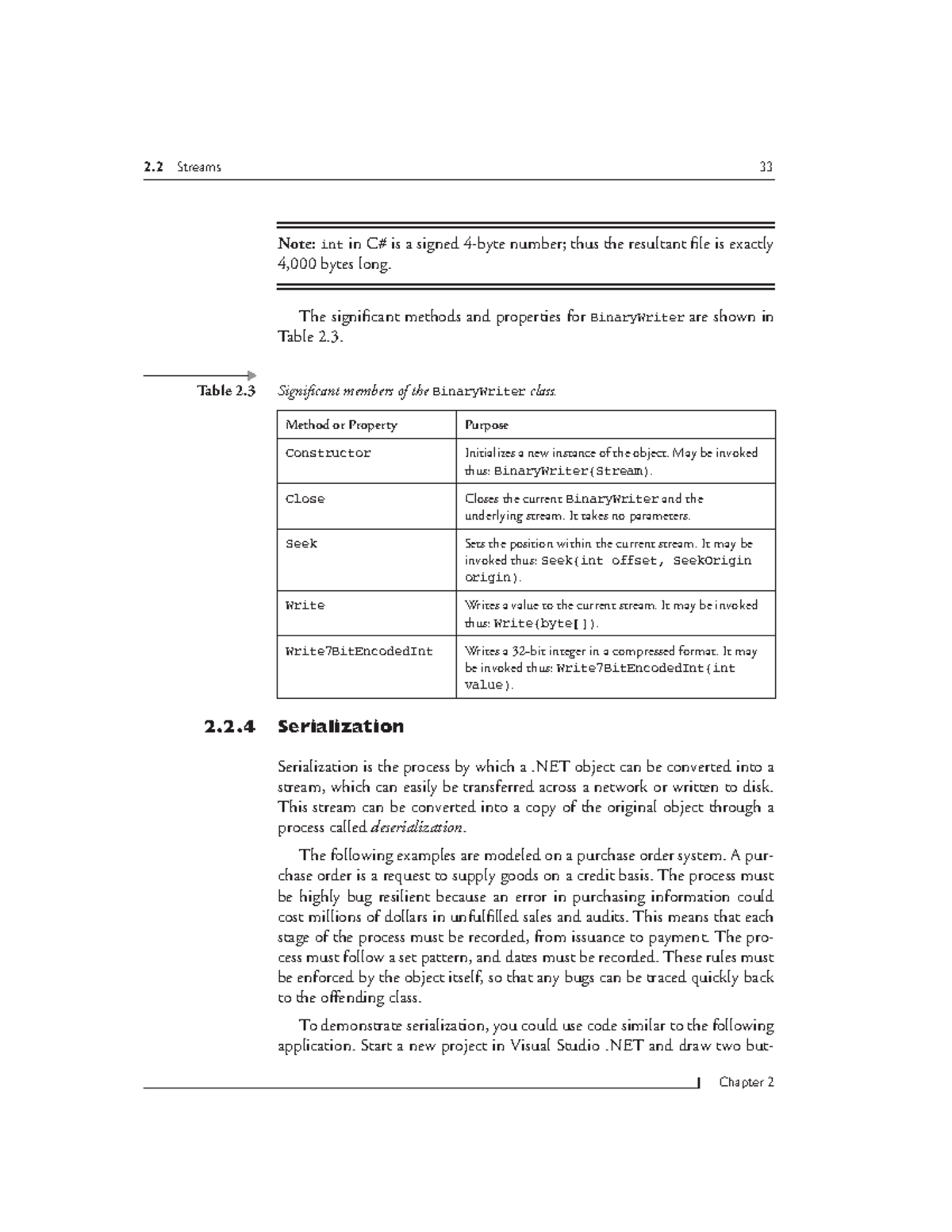 Network Programming in Dot NET With C Sharp - Chapter 2 Note: int in C# is a signed 4-byte ...