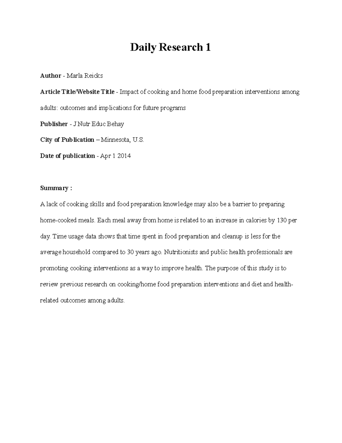 Daily Research 1 - We get to know the way of nature, and how our ...