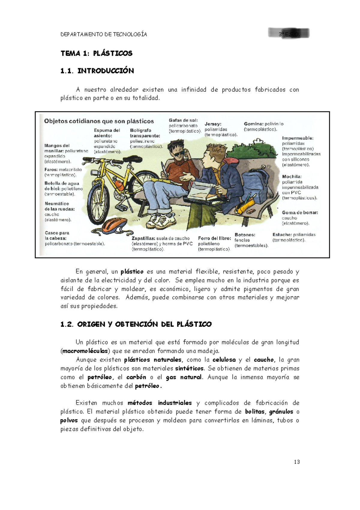 Plásticos Tp 4to Ees17 - TEMA 1: PLÁSTICOS 1. INTRODUCCIÓN A nuestro ...