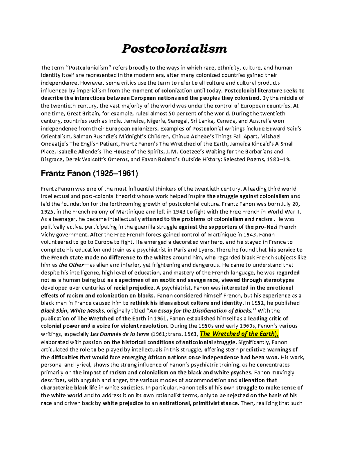 Postcolonialism - Notes of post-colonialism Literary Movements in ...