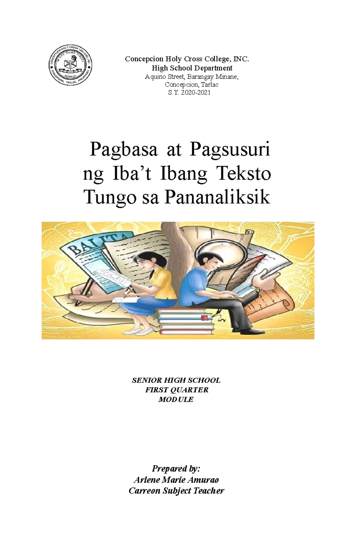 Module 1 pagbasa at pagsusuri ng ibax27t ibang teksto tungo sa ...