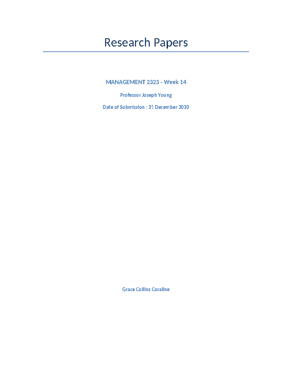 Management-2323-Research Papers - Research Papers MANAGEMENT 2323 ...