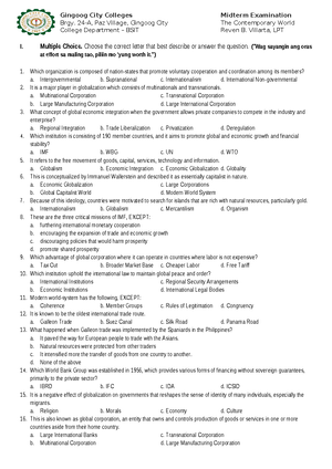 GE 3 - Week 1 Assessment Task (Lesson 1&2) - College/Department GE 3 ...