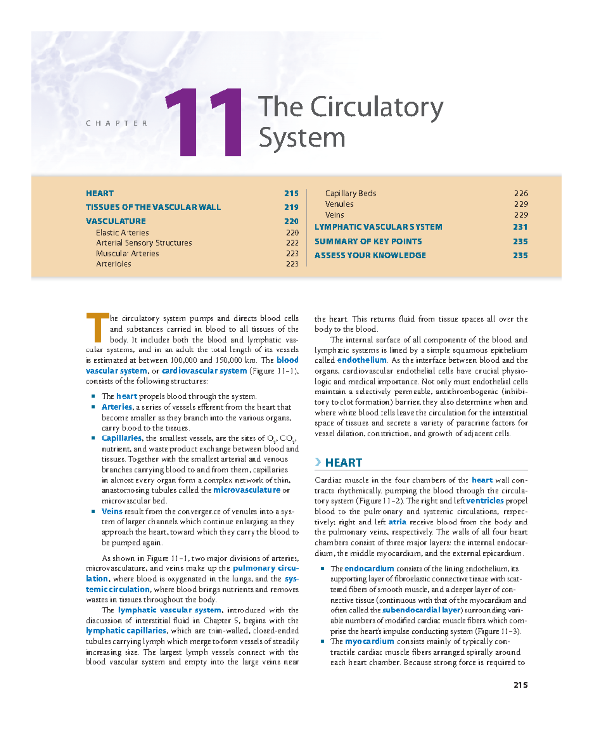 Histology The Circulatory System - 215 T he circulatory system pumps ...