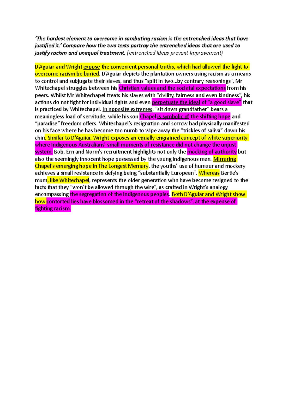 Racial prejudice sample para - ‘The hardest element to overcome in ...