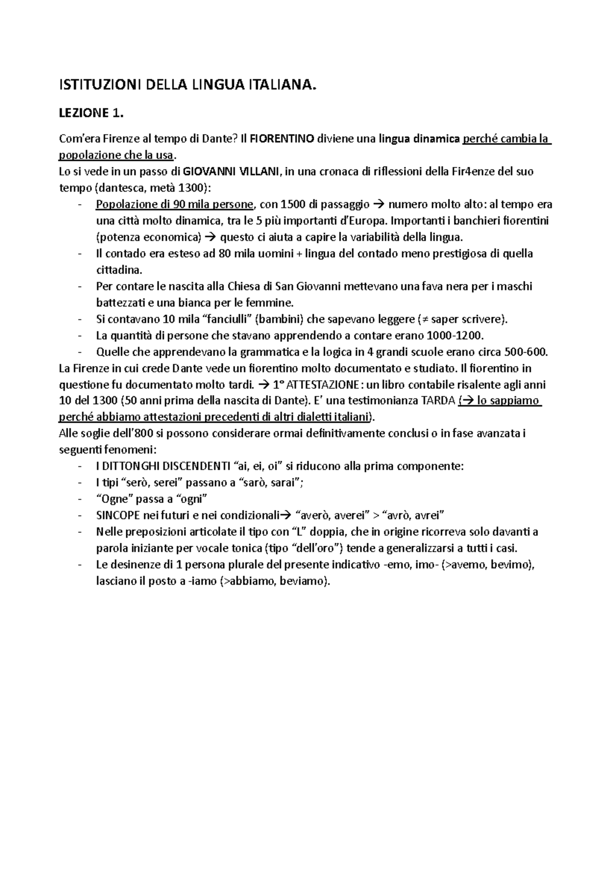 Istituzioni Della Lingua Italiana - ISTITUZIONI DELLA LINGUA ITALIANA ...