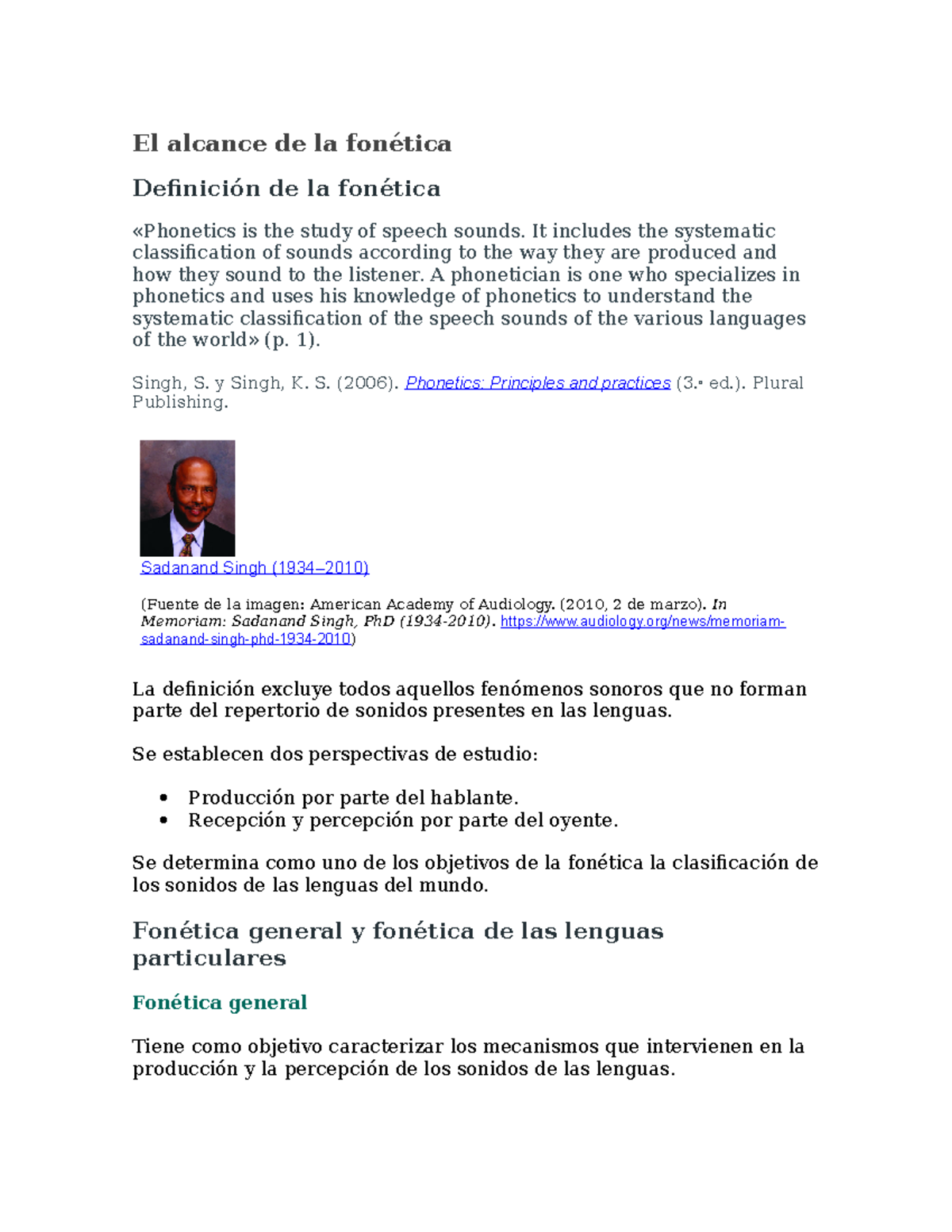 El alcance de la fonética - El alcance de la fonética Definición de la ...