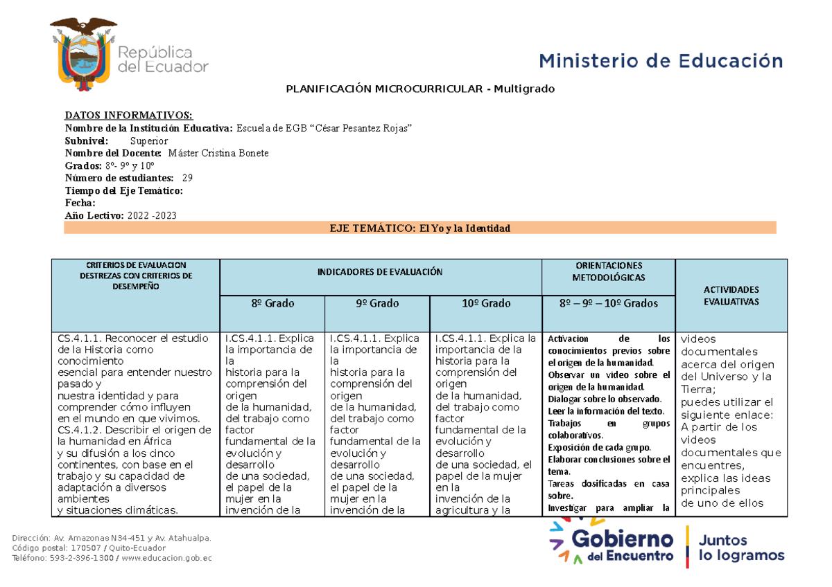 Planificacion Basica Superior multigrado-EESS - PLANIFICACIÓN ...