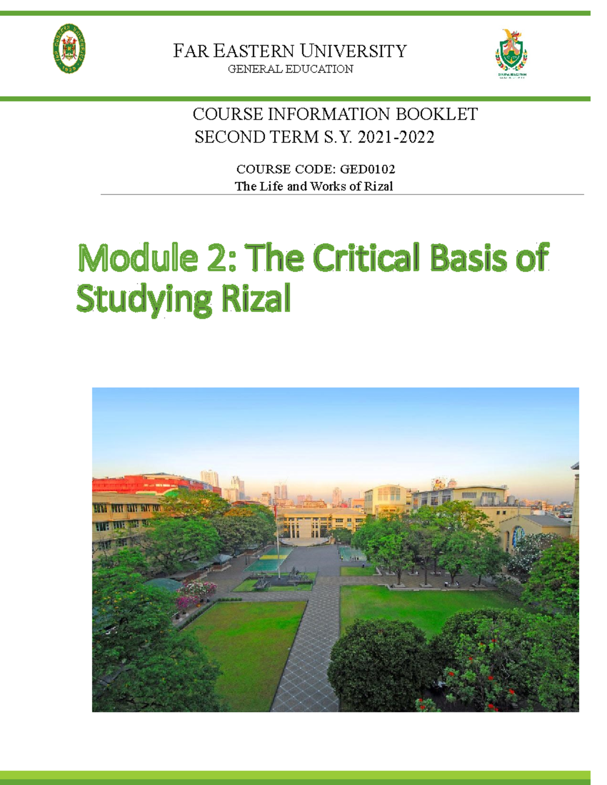 Module 2 - INDIVIDUAL STUDY AND THE BENEFITS - GENERAL EDUCATION COURSE ...