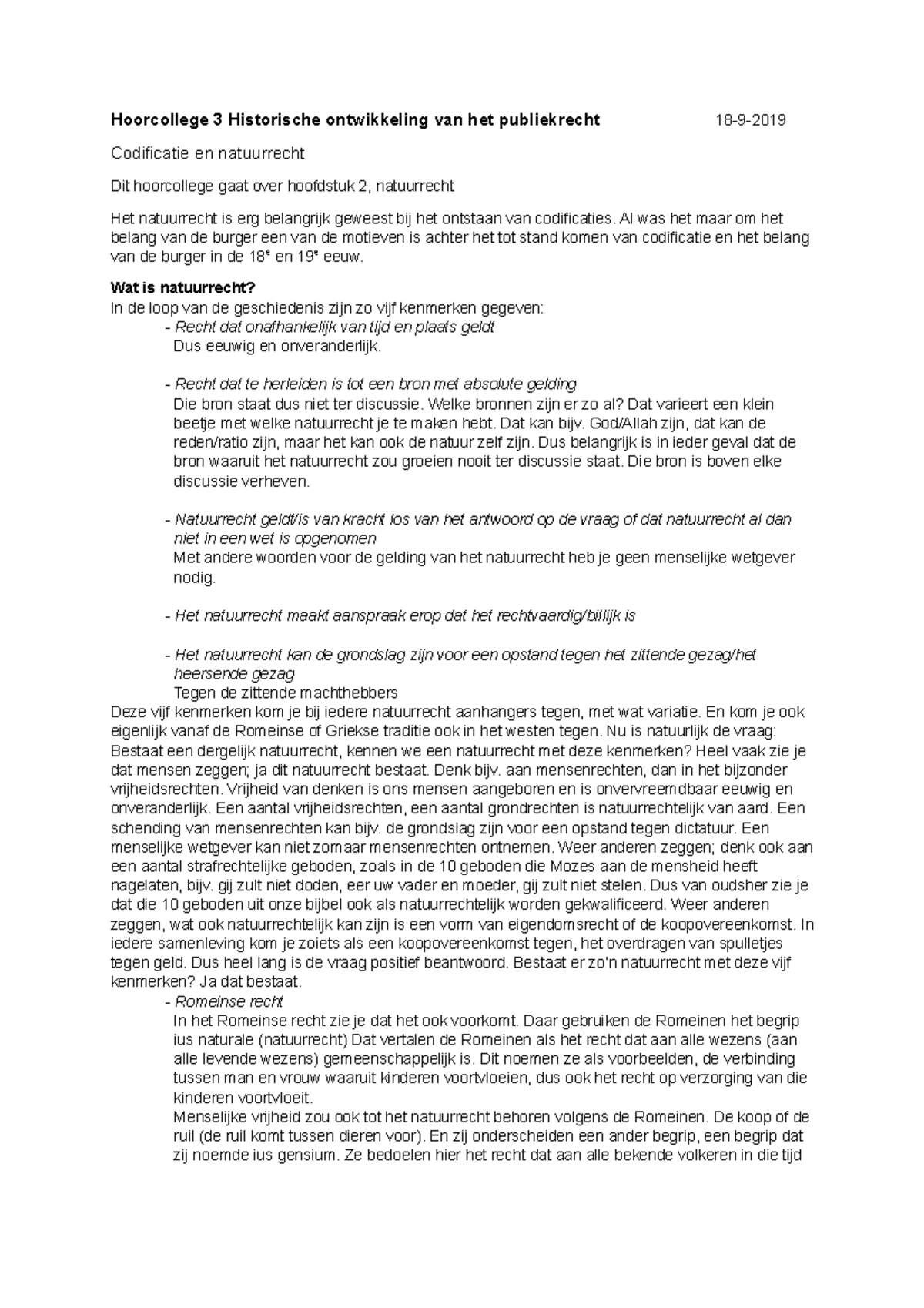 Hoorcollege 3 Historische Ontwikkeling Van Het Publiekrecht