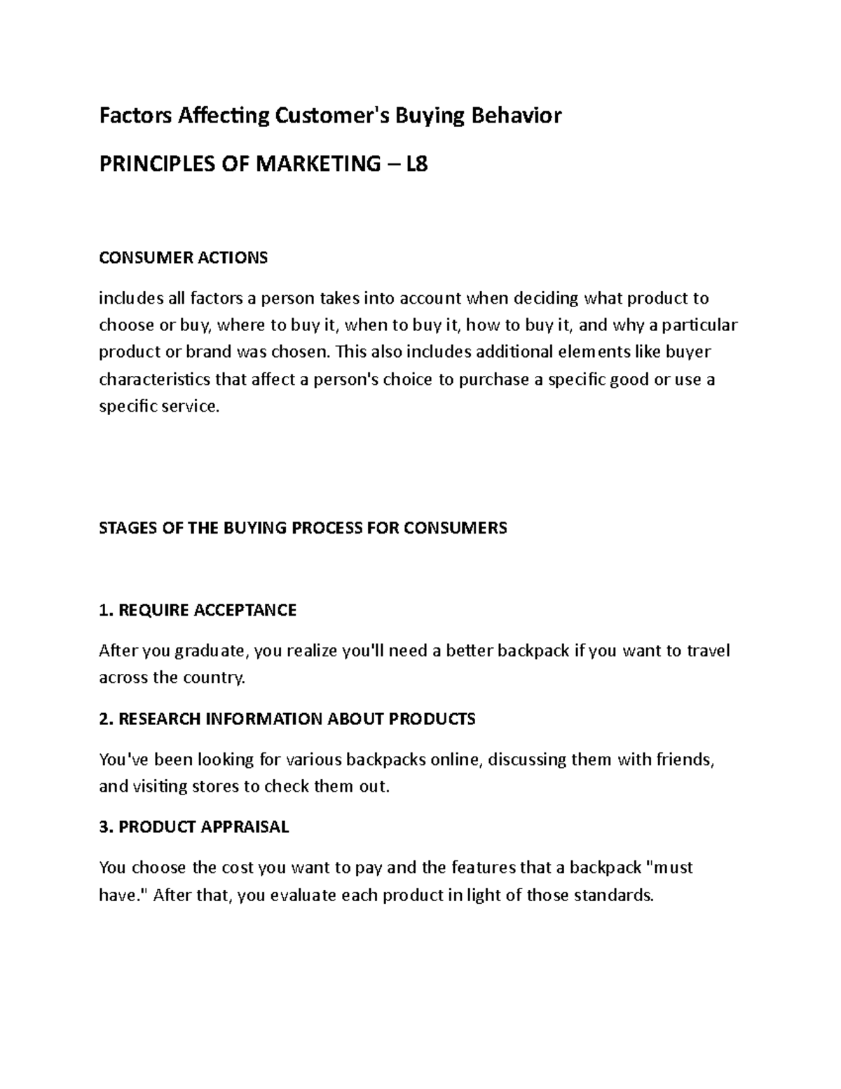 Principles of Marketing - 8 - Factors Affecting Customer's Buying ...