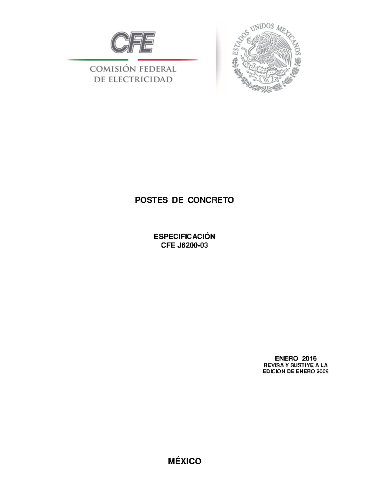 J6200-03 - Criterios construcción cfe - MÉXICO POSTES DE CONCRETO ...