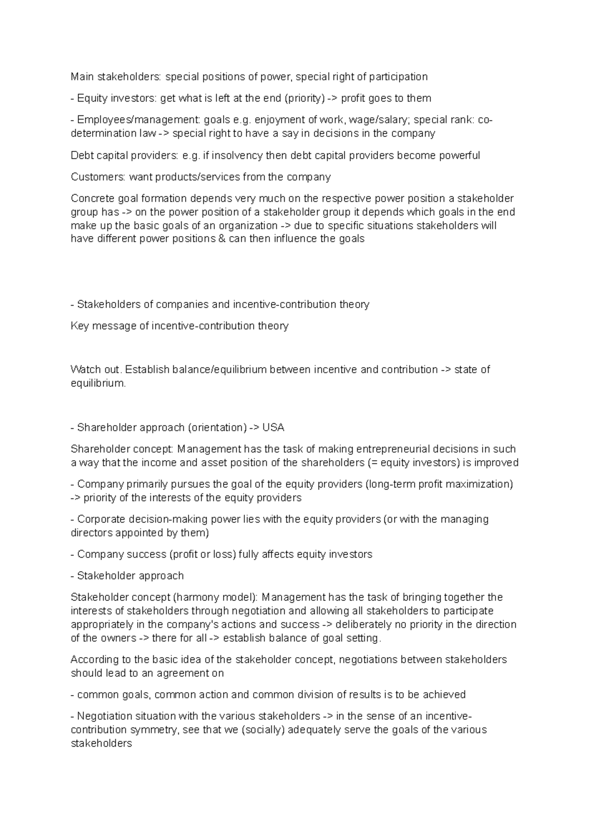 Main stakeholders - Operations Management - Main stakeholders: special ...