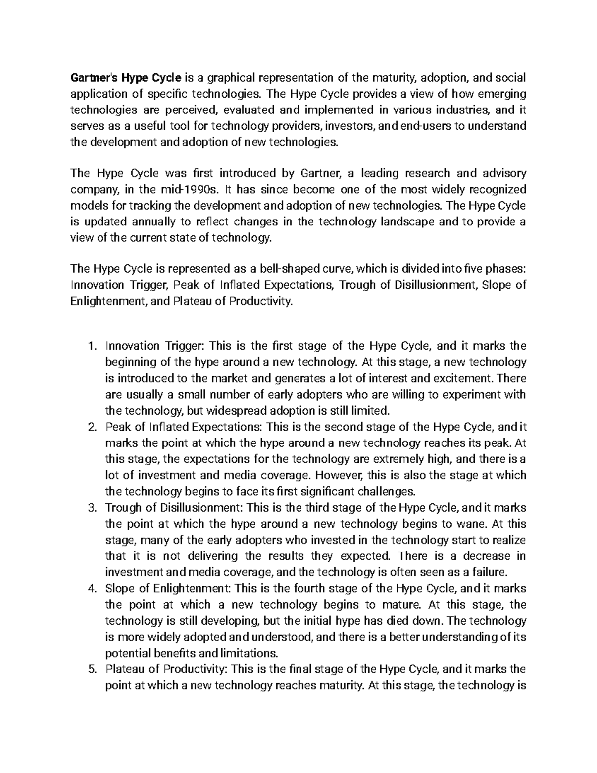 SPM20 - Gartner's Hype Cycle - Gartner's Hype Cycle is a graphical ...