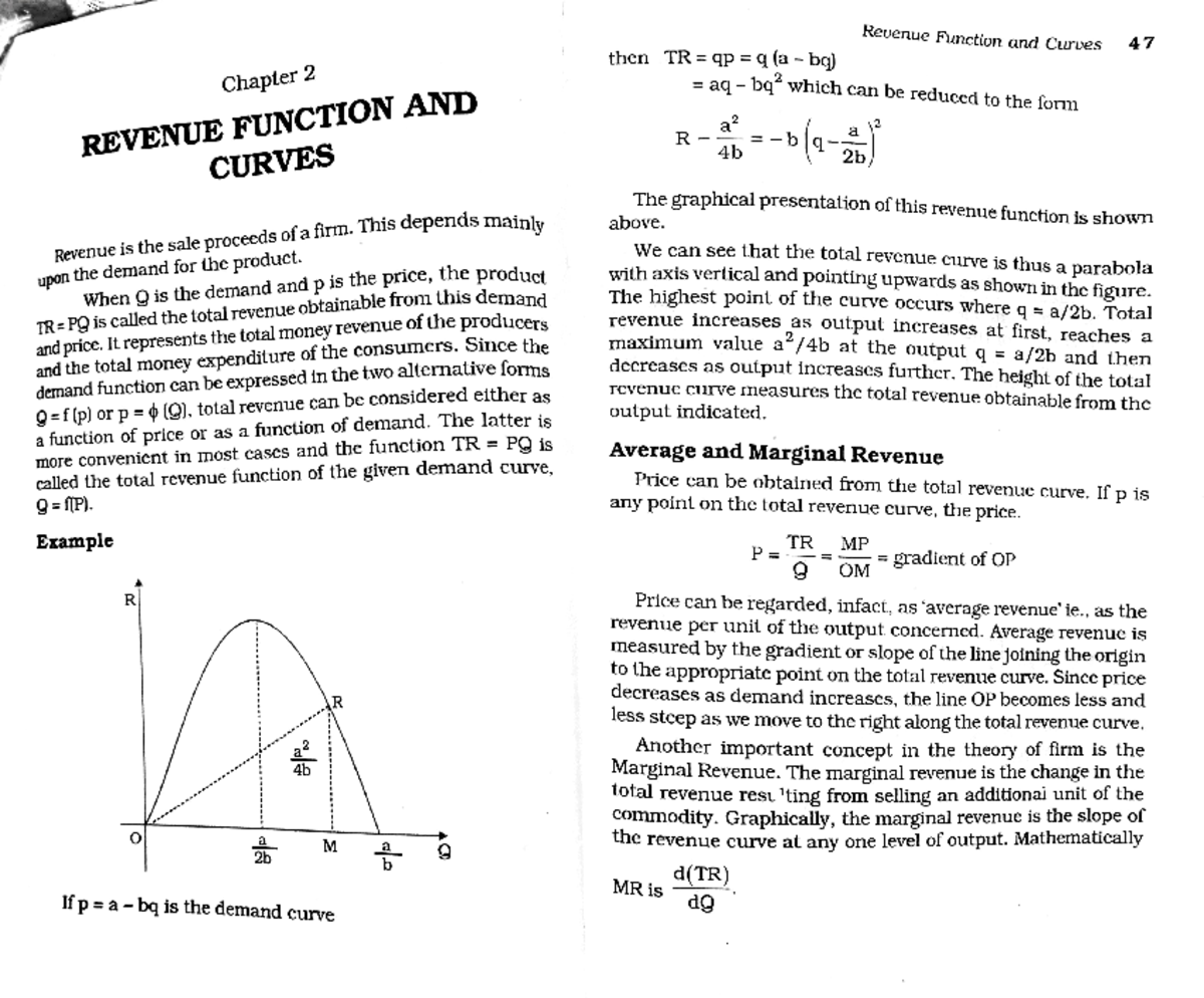 Revenue function - chapter 2 NOE ytJNcTION AND NEVE cURVES f rtn ...