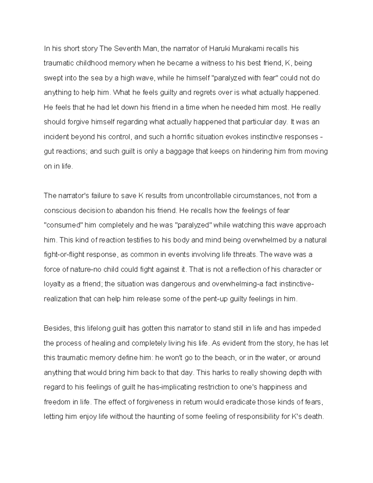 795wertyui - Work - In his short story The Seventh Man, the narrator of ...