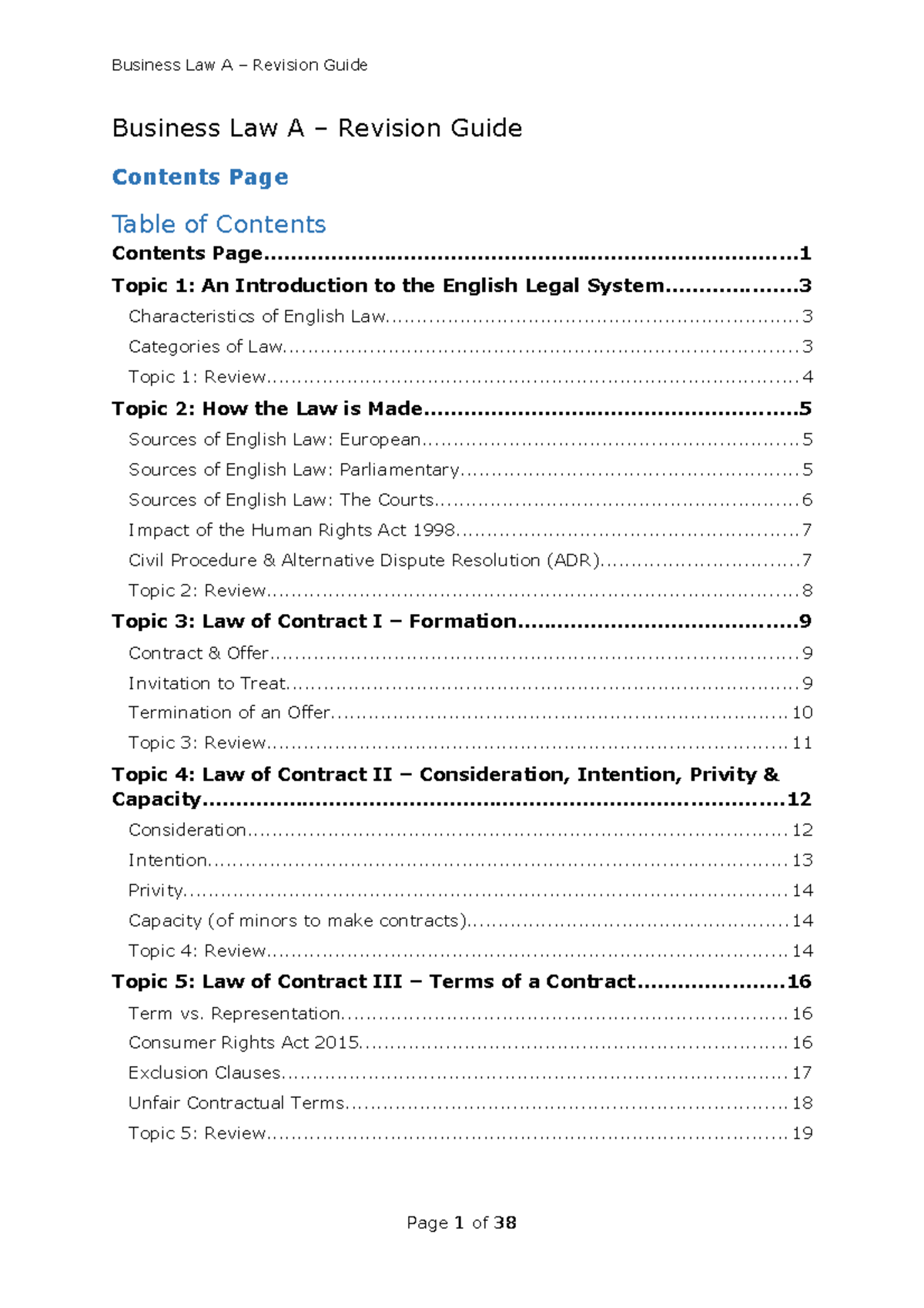 Business Law A - Revision Guide - Business Law A – Revision Guide ...