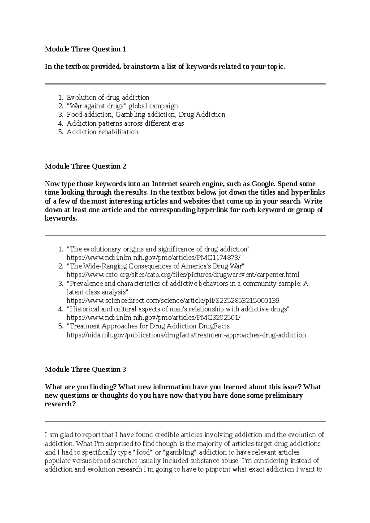 Module 3 Short Response Module Three Question 1 In The Textbox Provided Brainstorm A List Of