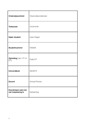 Format Observatieplan - Format Observatieplan Naam: Locatie: Klas ...