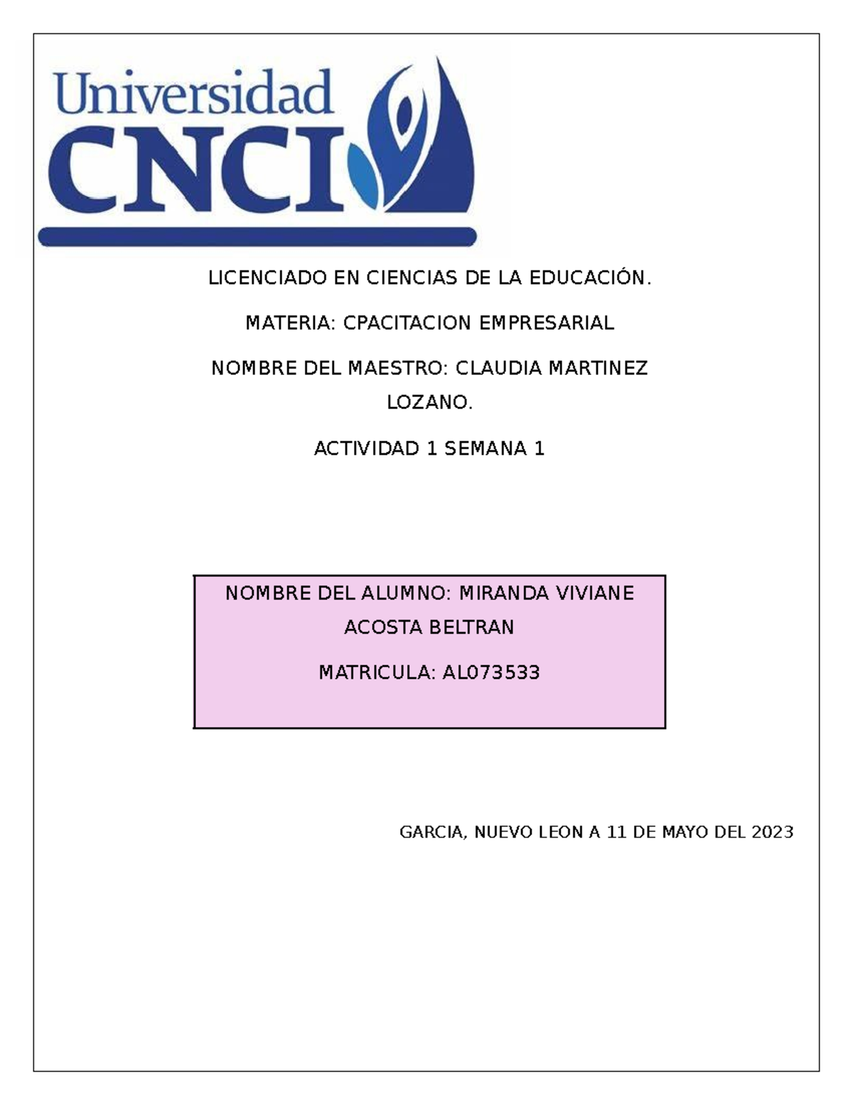 MVAB A1S1 CE CV - kmkmkmk - GARCIA, NUEVO LEON A 11 DE MAYO DEL 2023 ...