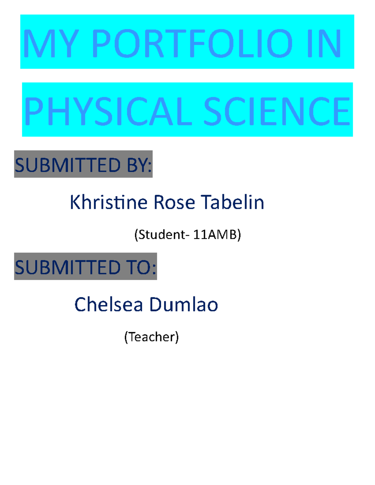 Portfolio in science - Dont copy - MY PORTFOLIO IN PHYSICAL SCIENCE ...