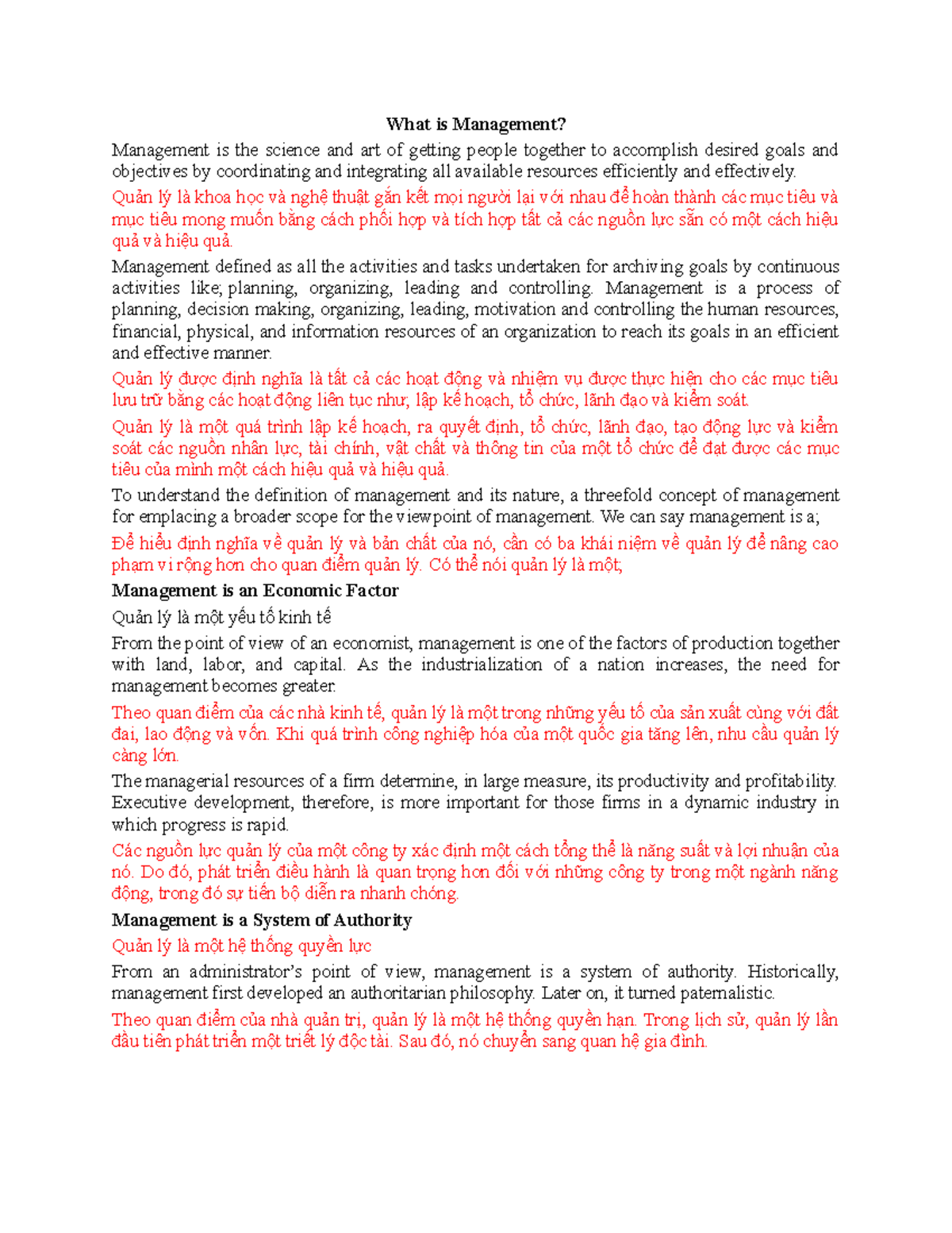 Leadership AND Management - What is Management? Management is the ...