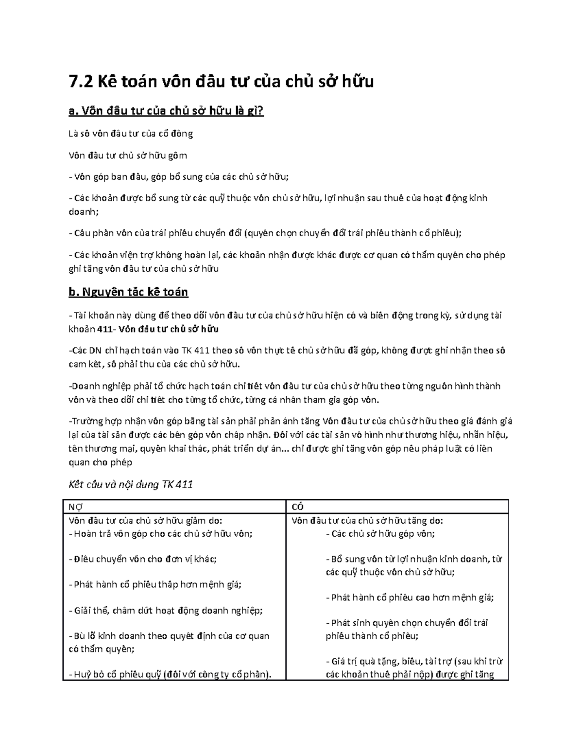 Bài tập 7.2 môn kế toán - 7 Kếế toán vốến đầầu t ư c a chủ ủ s ở h ữu a ...