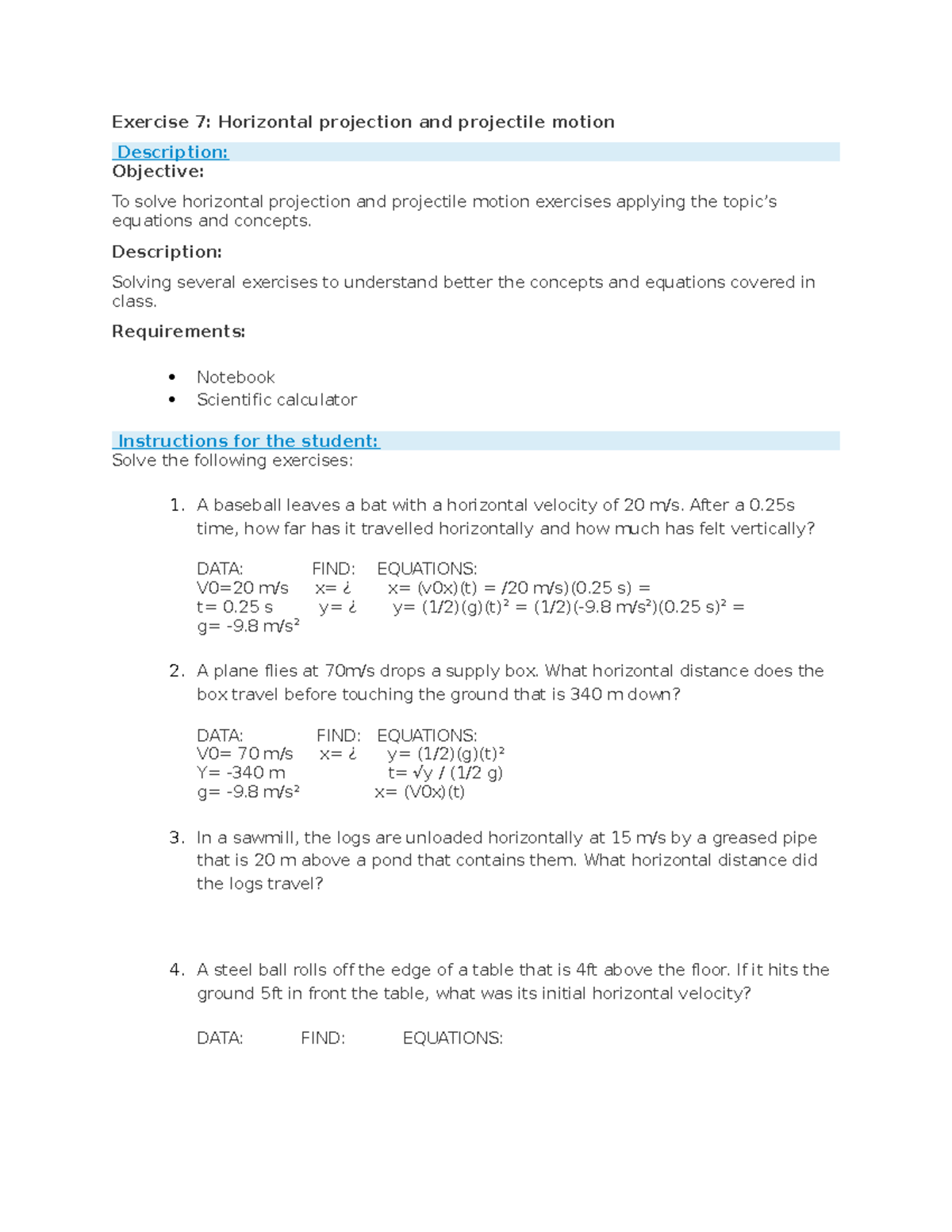 Exercise 7 - Actividad - Exercise 7: Horizontal projection and ...