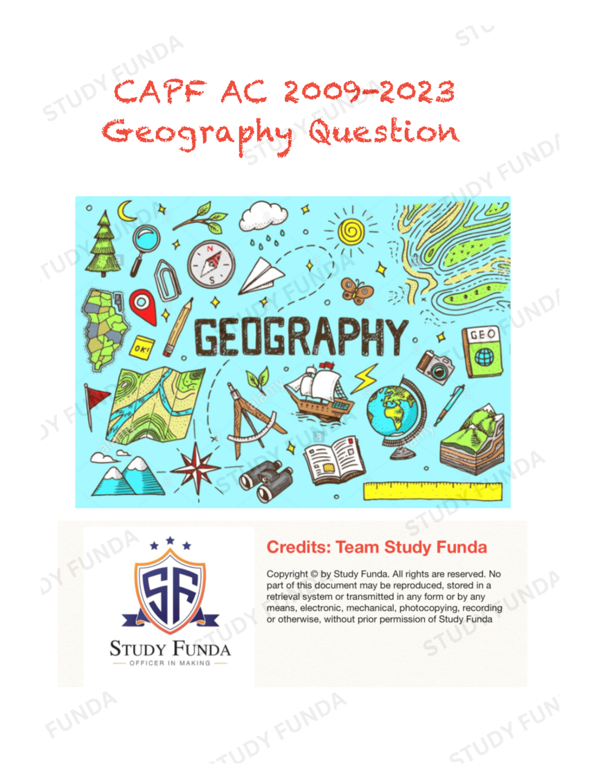 Geography 2009-23 - Pyq - CAPF AC 2009- Geography Question CAP F CAPE ...