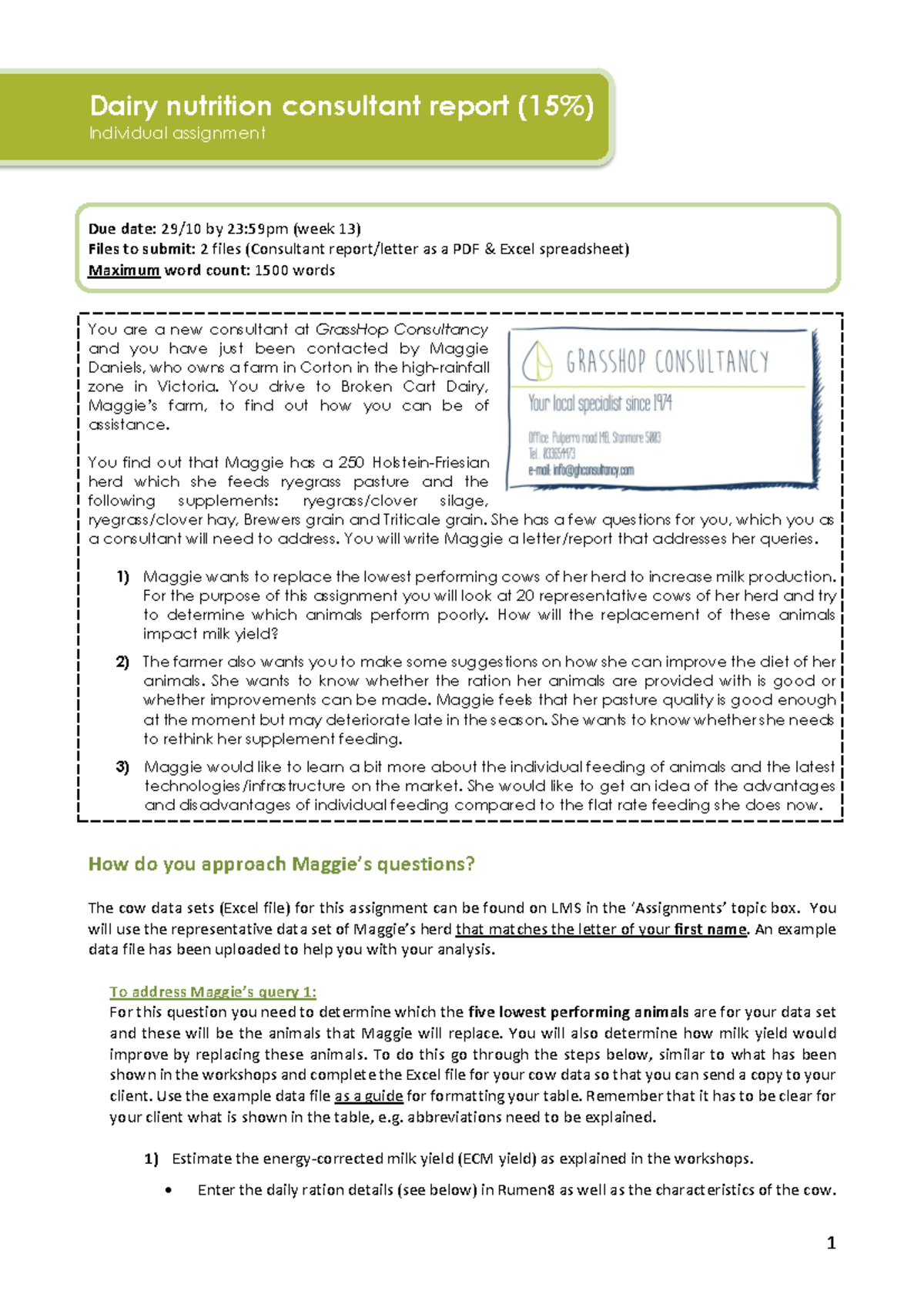 Consultant report guidelines 2018 updated - Dairy nutrition consultant ...