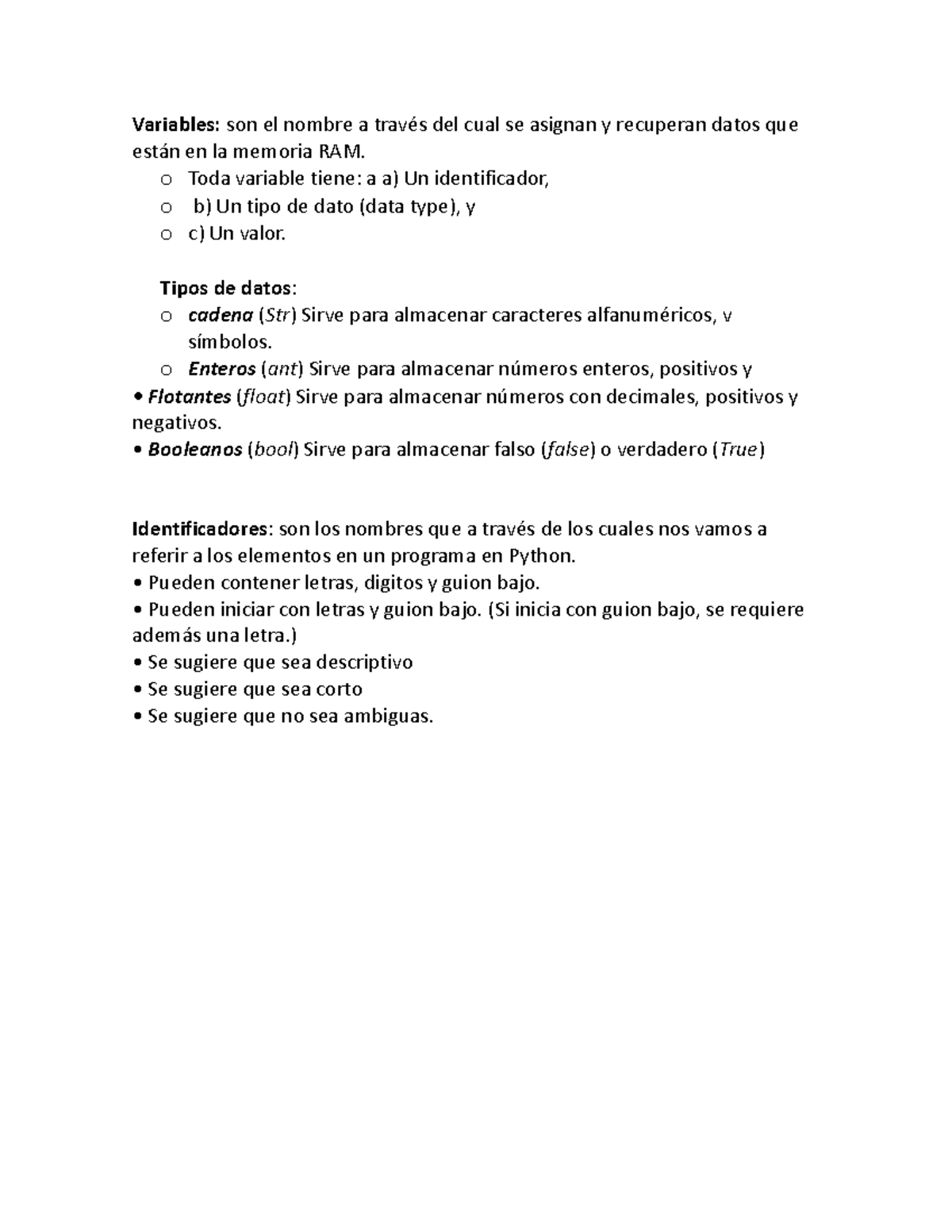 Variables - informacion - Variables: son el nombre a través del cual se ...