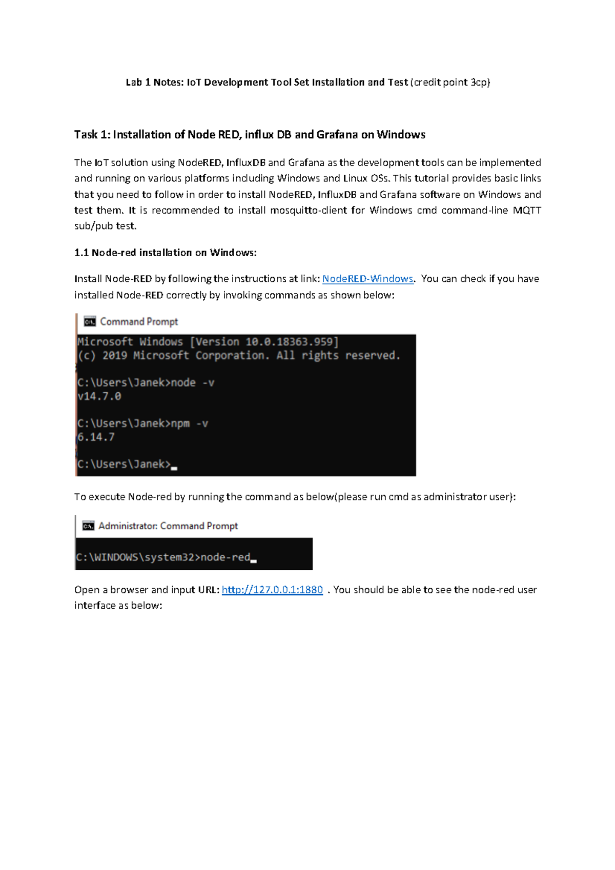Iot Lab 1 Notes V2 Lab 1 Notes Iot Development Tool Set