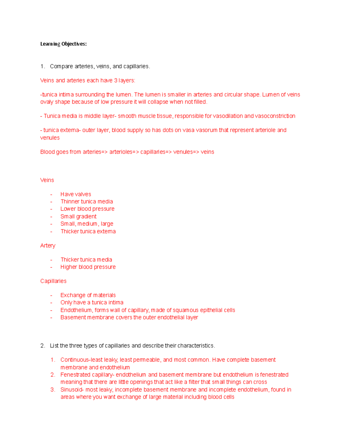 Module 2b Lecture Notes In The Form Of Learning Objectives Learning Objectives Compare