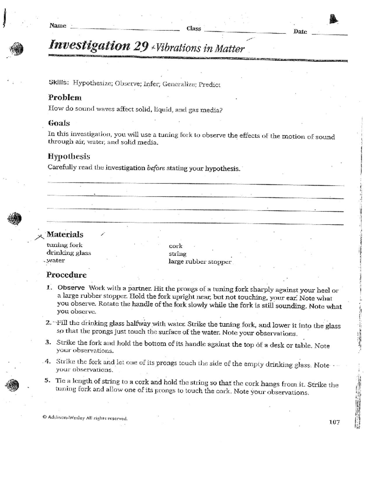 Vibration lab - Stuff - Name Class Date Investigation 29 x Vibrations ...