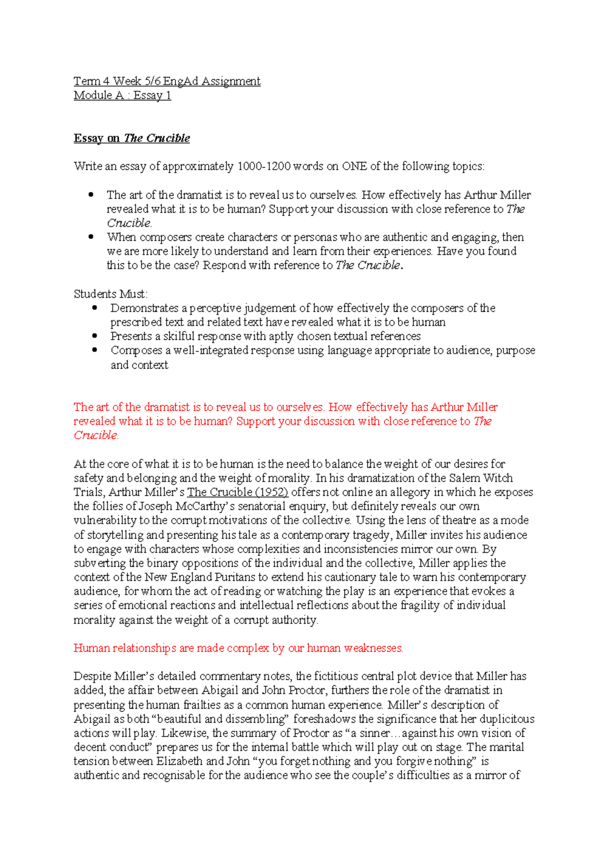 T4 W5 6 - Crucible - Term 4 Week 5/6 EngAd Assignment Module A : Essay ...