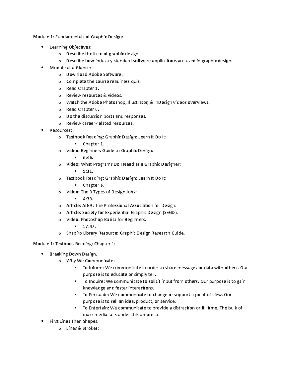 Module One Notes - Module 1: Fundamentals of Graphic Design: Learning ...