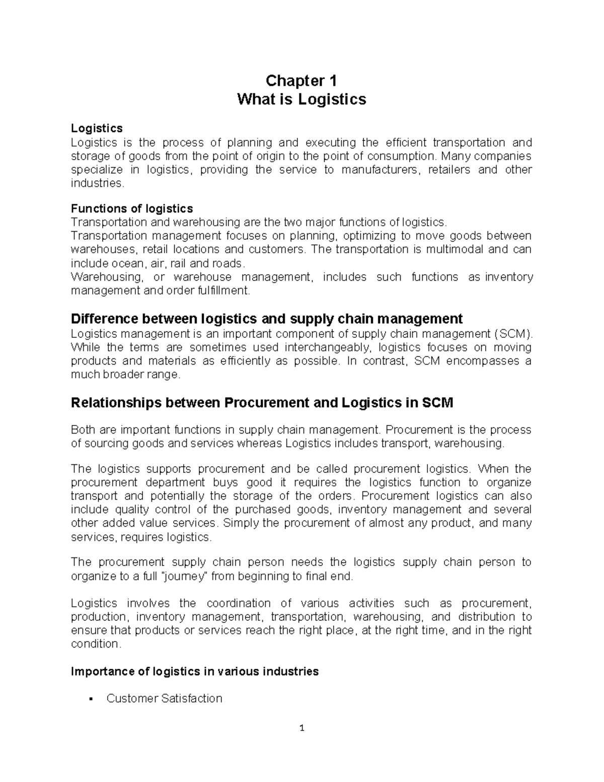 Wharehose, Logistic, Procurement, Inventory, Supply Chain - Chapter 1 ...