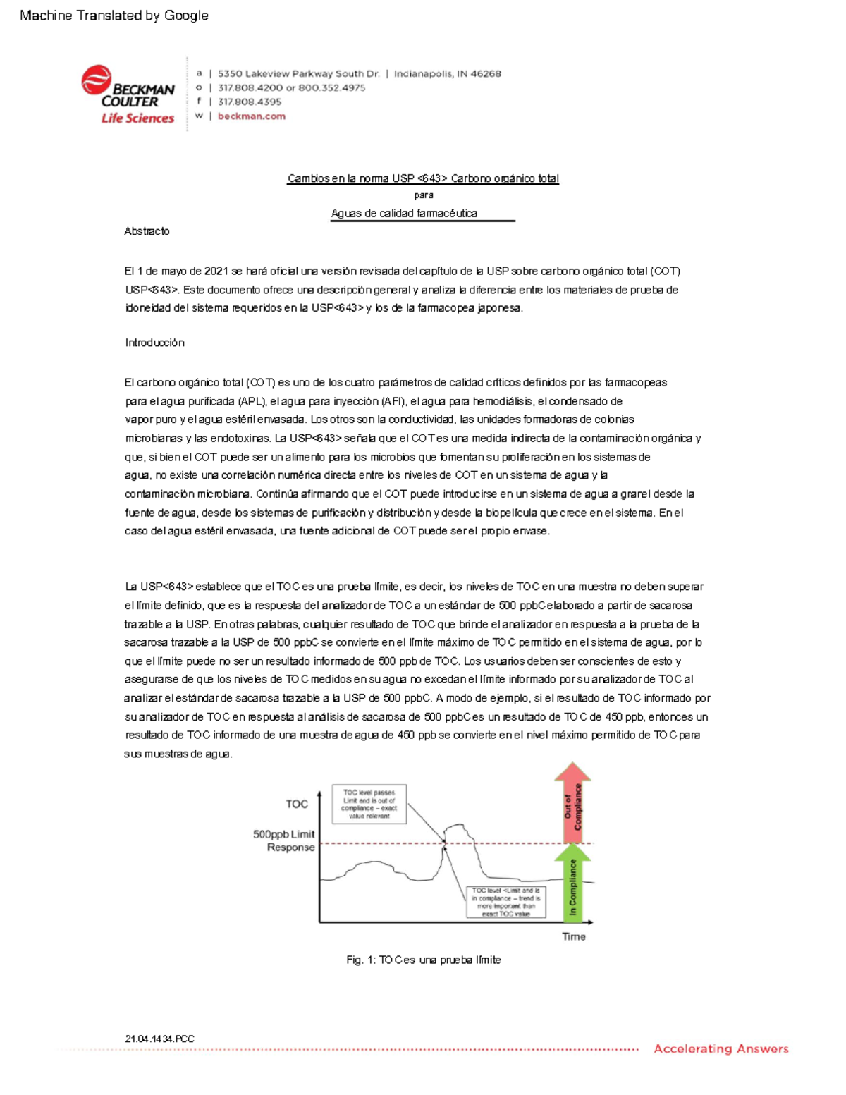 Changes to USP 643 Chapter 21041434 PCC - 21.04.1434 Abstracto ...