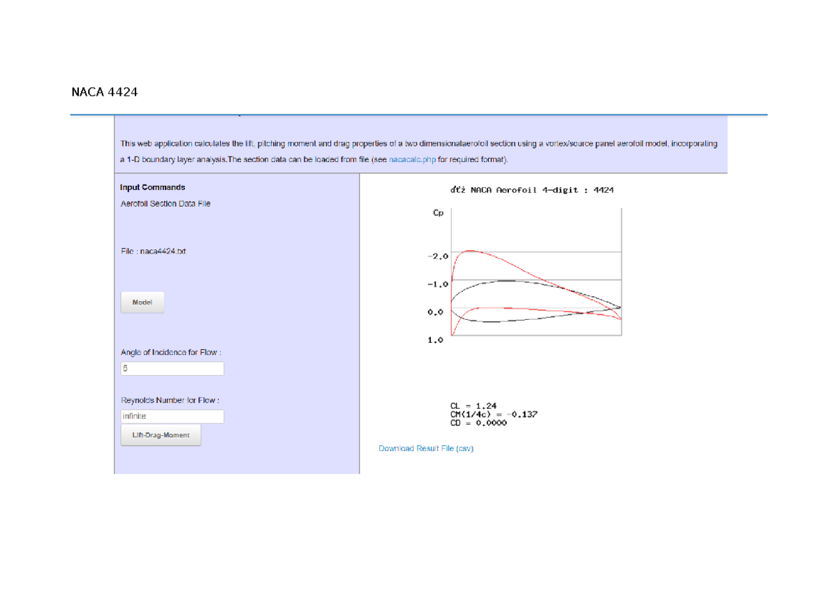 NACA 4424 - perfil alar - NACA 0 0. 0 0. 0 0. 0 0. 0 0. 0 0. 0 0. 0 0 ...