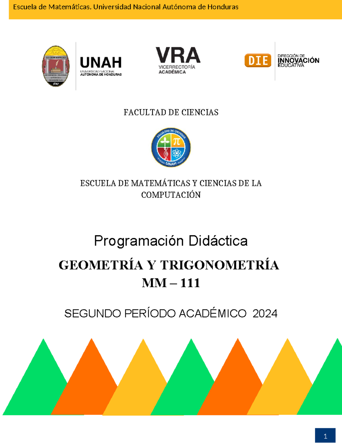 Programación Didáctica DE Geometría Y Trigonometría MM-111 , Iipac 2024 ...