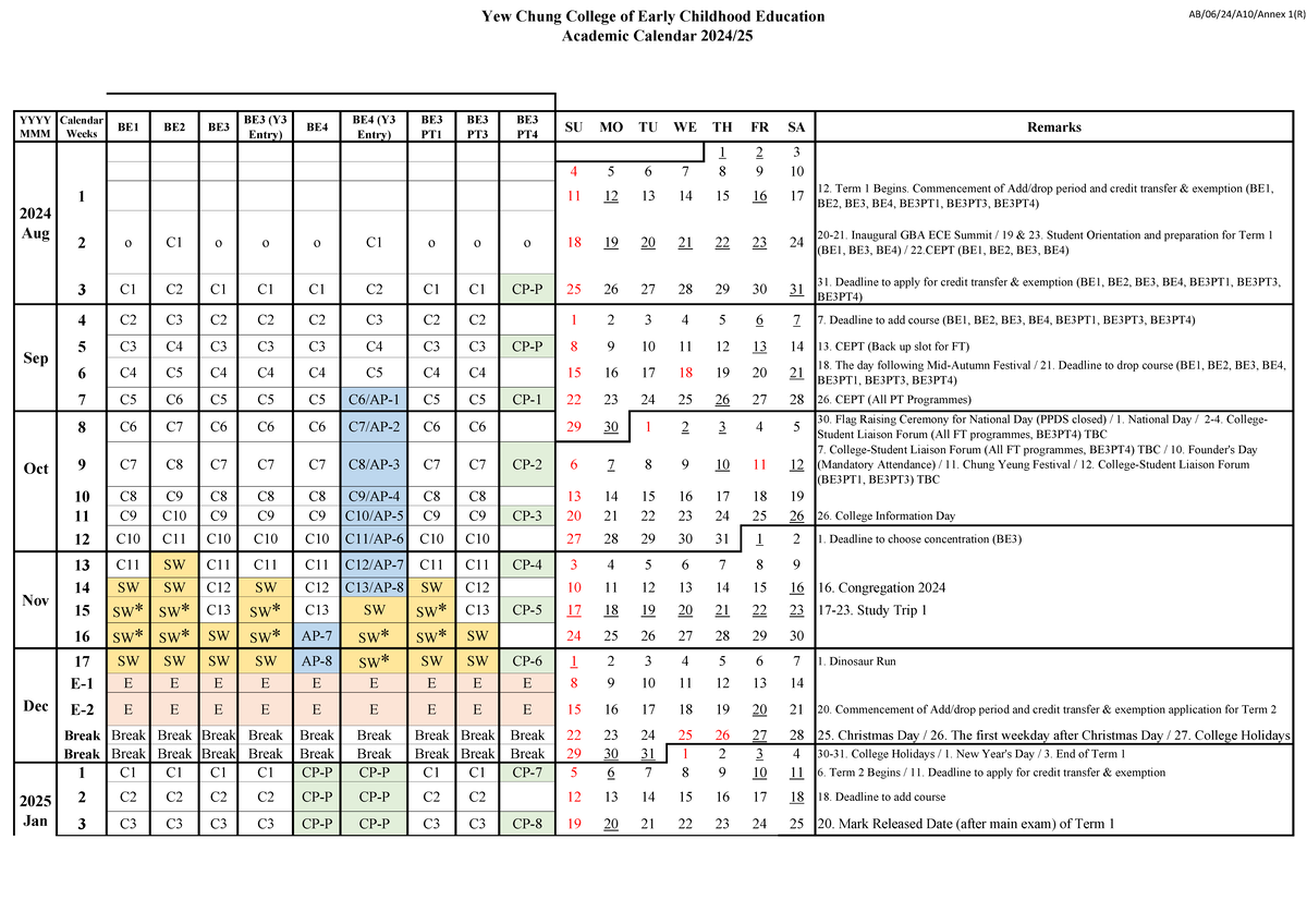 Academic Calendar 2024-2025 (BEd ECE) 9a610f1d6dbb1adad0702d3821f3c420 ...