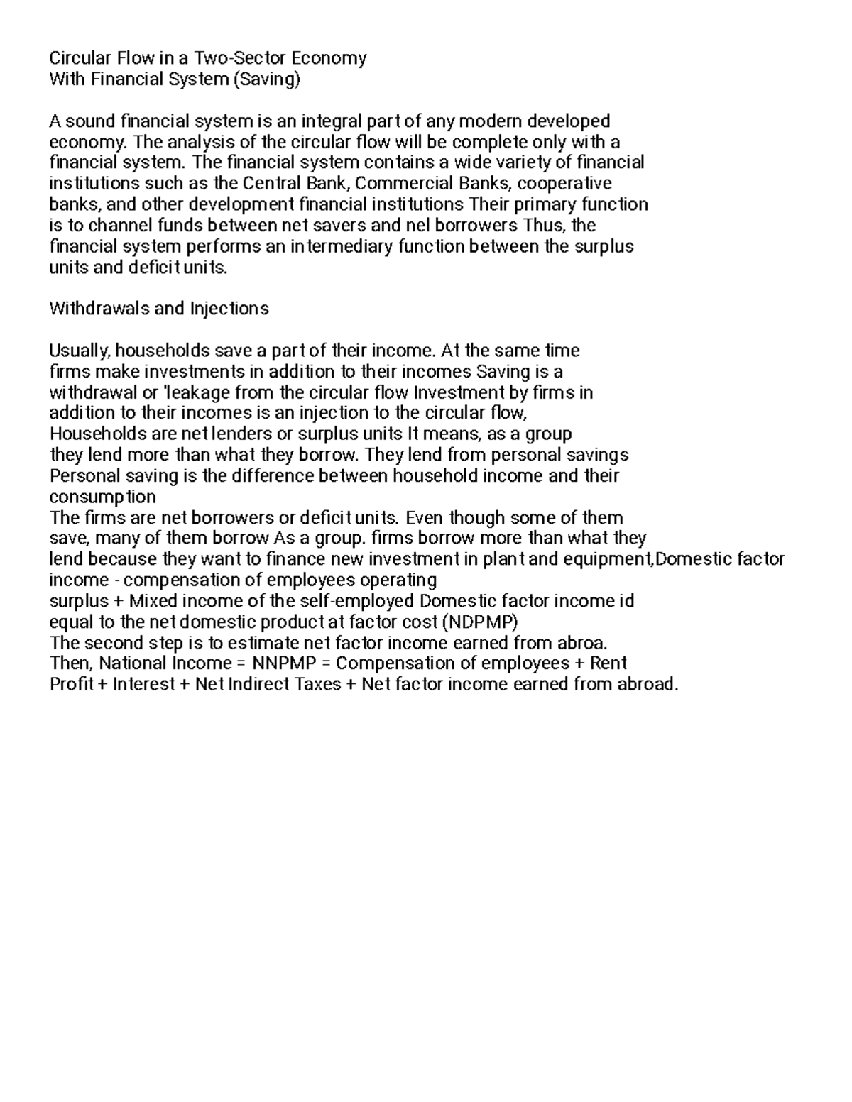 Circular flow in a two sector economy - Circular Flow in a Two-Sector ...