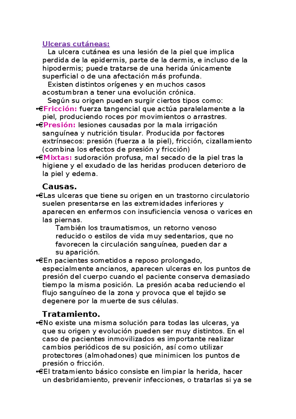 Fundamento, úlceras cutáneas - Ulceras cutáneas: La ulcera cutánea es ...