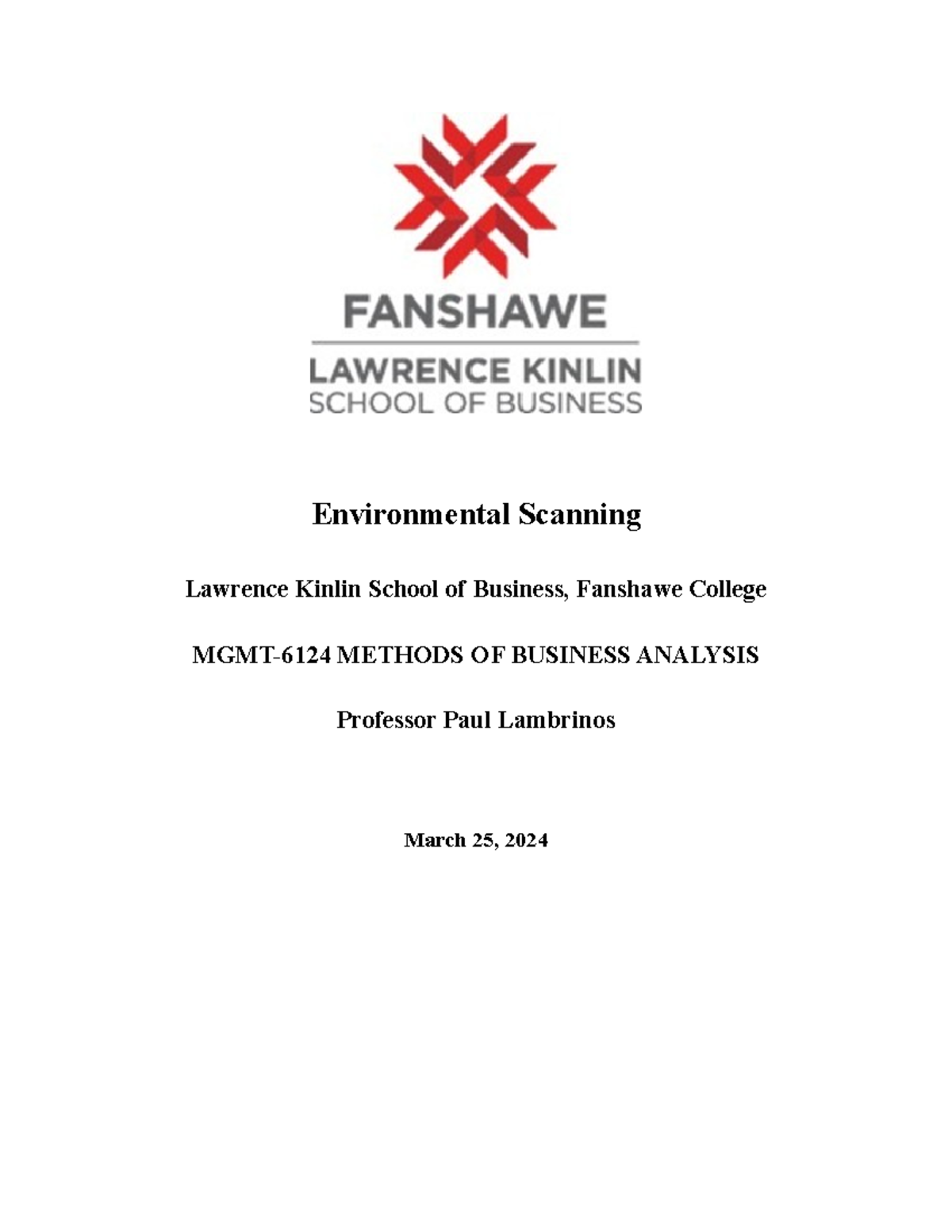 Stakeholder Analysis Methods - Environmental Scanning Lawrence Kinlin ...