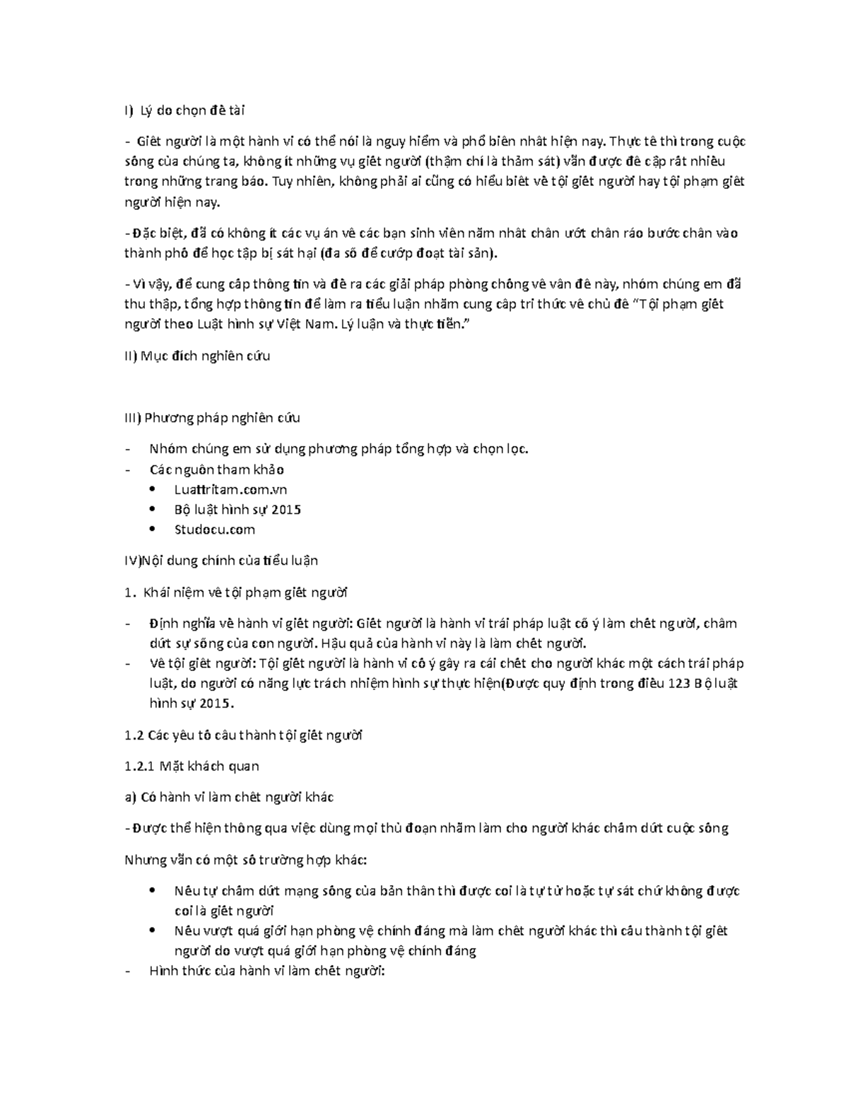 ĐỨC THỌ - fcss - I) Lý do ch n đềề tàiọ Giềết ng ười là m t hành vi có th ộ ể nói là nguy hi m ...